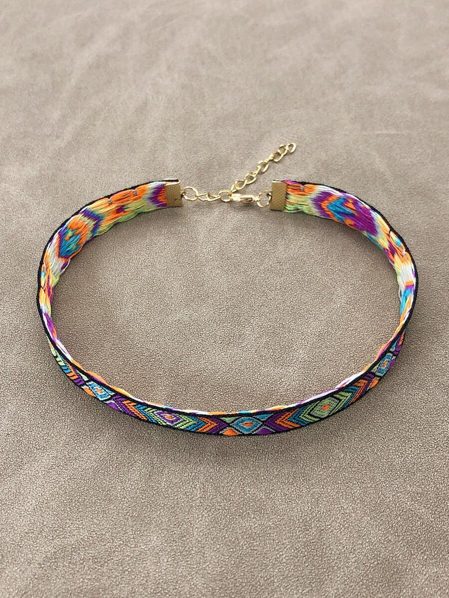 New Nepalese Bohemian Style Short Colorful Chain Necklace For Women ...