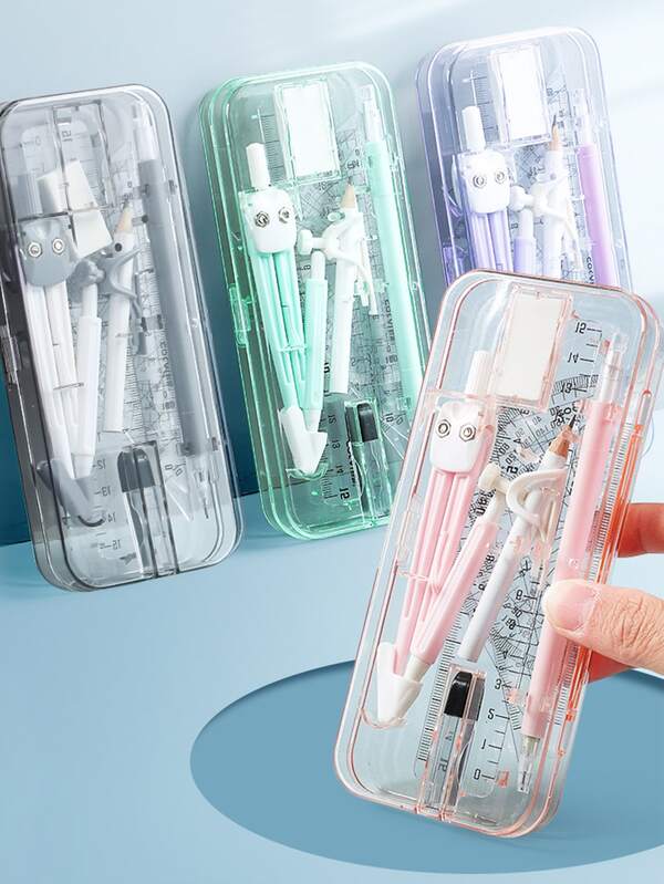 Mathematical Tool Set, 8 Pieces Including Ruler, Drafting Compass ...