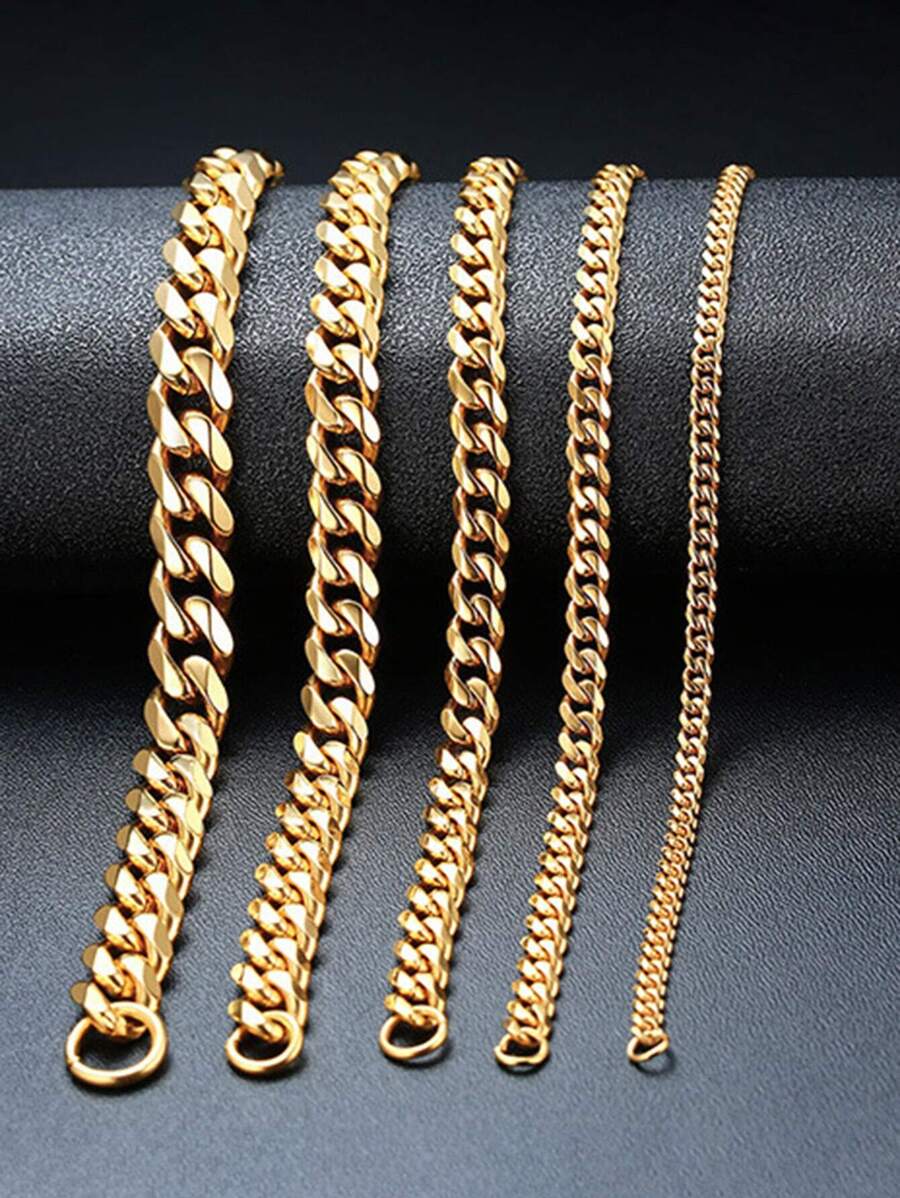 1pc Fashionable Stainless Steel Hip-hop Style Link Chain Bracelet ...