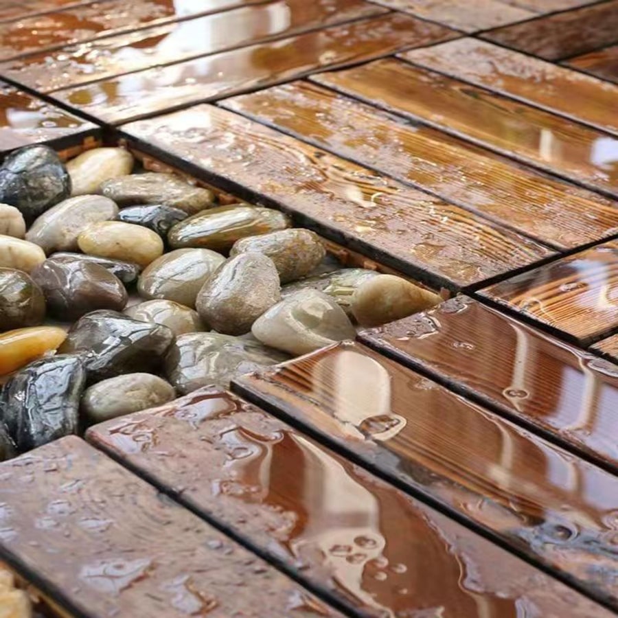 Outdoor Anti-corrosion Carbonized Wood Balcony Splicing Wood Floor ...