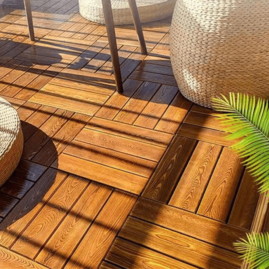 Outdoor Anti-corrosion Carbonized Wood Balcony Splicing Wood Floor ...