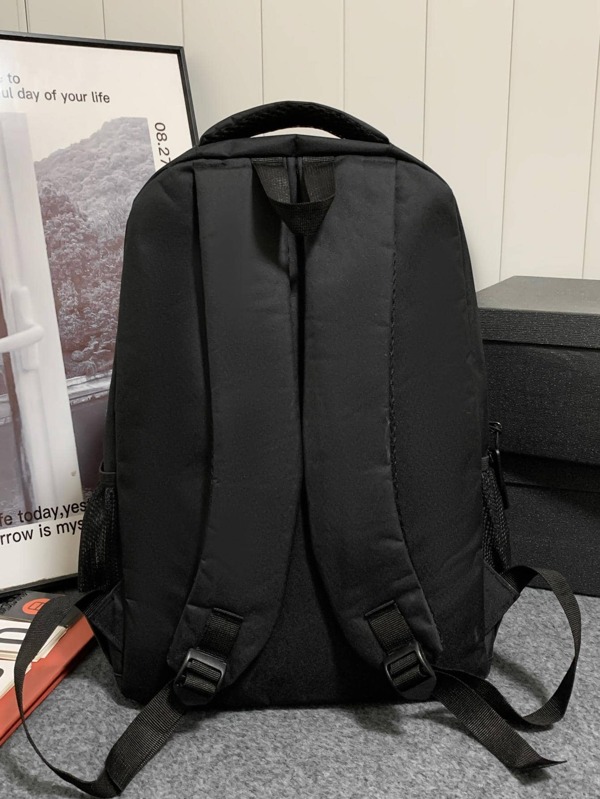 Black Minimalist Laptop Backpack Preppy Lightweight For Work & Travel ...