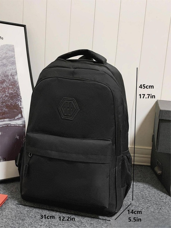 Black Minimalist Laptop Backpack Preppy Lightweight For Work & Travel ...