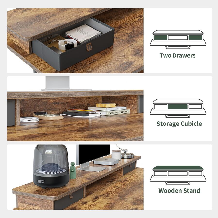 Height Adjustable Electric Standing Desk With Keyboard Tray, 55 X 24 ...