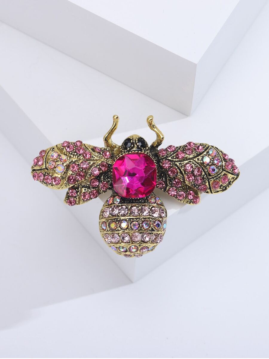 1pc Alloy & Rhinestone Bee Brooch | SHEIN USA