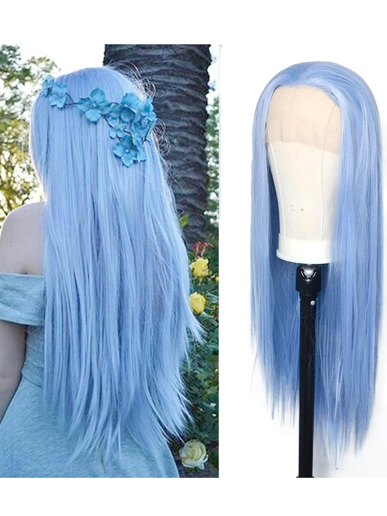 Pelo Hasta Los Hombros Ombre Azul