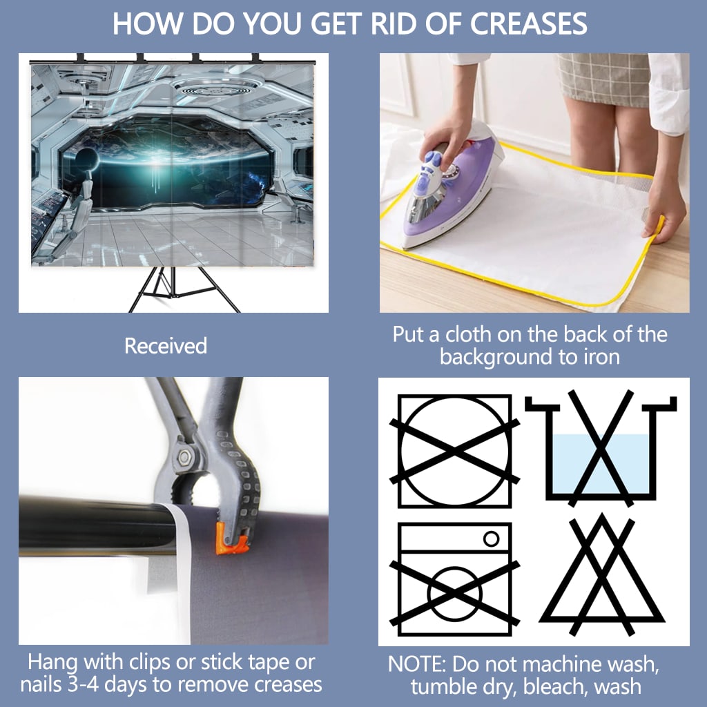 7x5ft Spaceship Interior Backdrop Universe Galaxy Outer Space Station ...