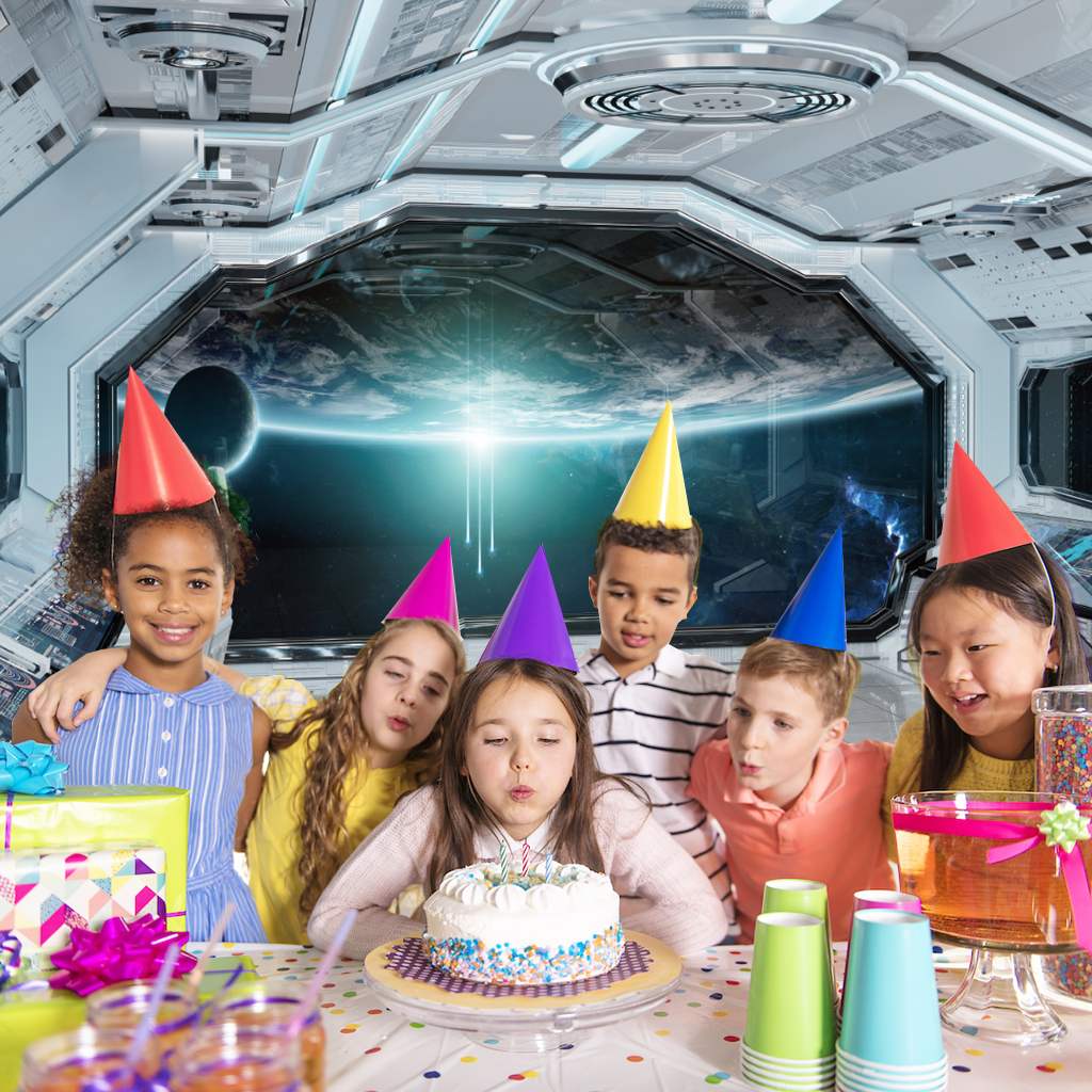 7x5ft Spaceship Interior Backdrop Universe Galaxy Outer Space Station ...