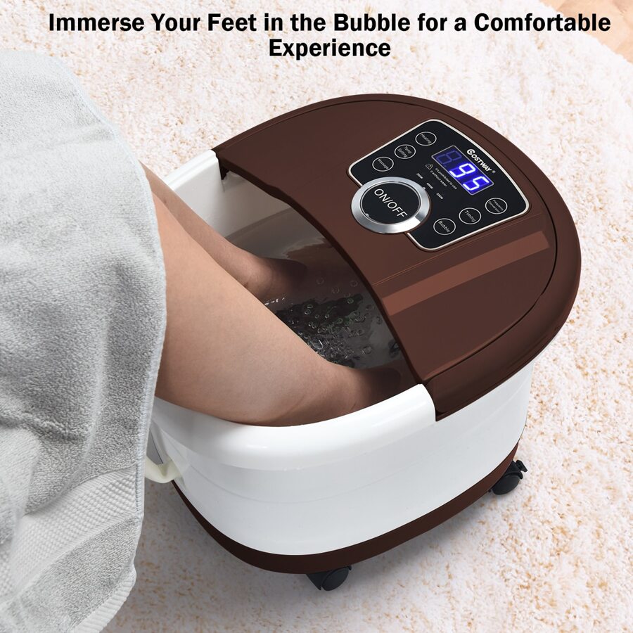 Costway Portable Electric Foot Spa Bath Shiatsu Roller Motorized ...
