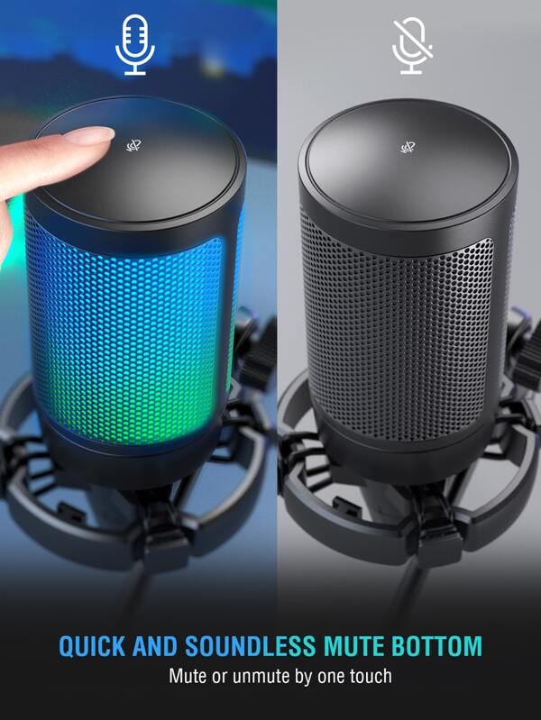 Microfone Usb Para Jogos Fifine Av6, Microfone Condensador Com Mudo ...