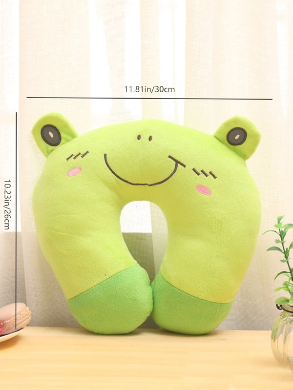 Cartoon Frog Design U-Shape Travel Pillow Soft Neck Support Cushion ...