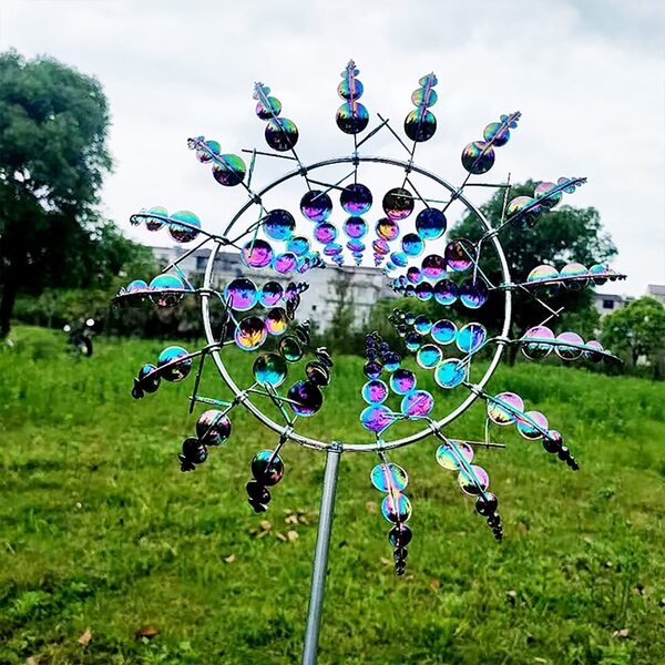 1pc Magical Windmill Metal Wind Spinner Outdoor Kinetic Wind Sculptures ...