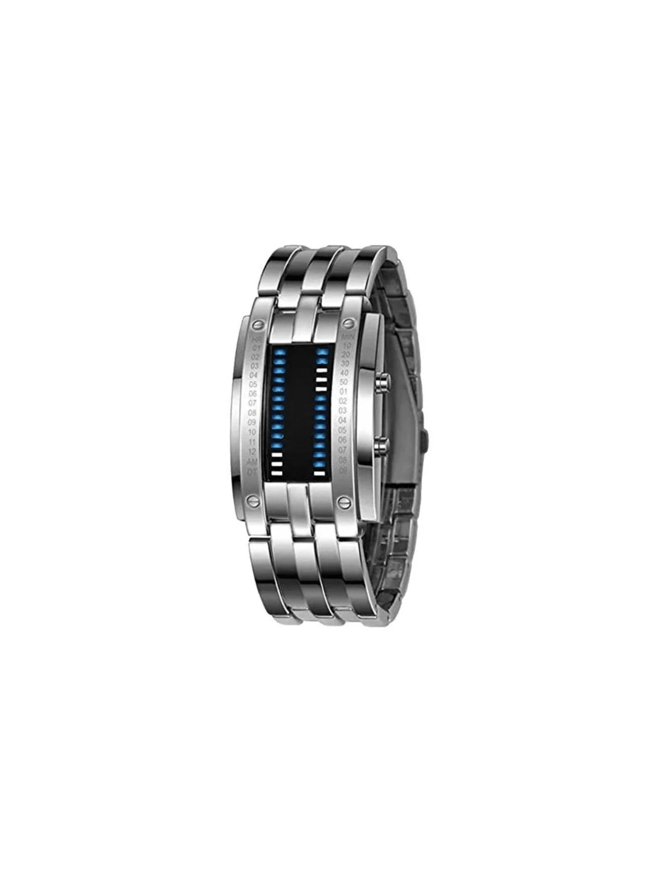 Bluelander Men's Stainless Steel Binary LED Watch | SHEIN USA
