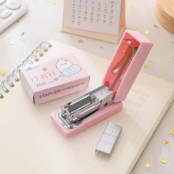Pink Mini Stapler Set For Students & Office, Portable And Cute | SHEIN USA