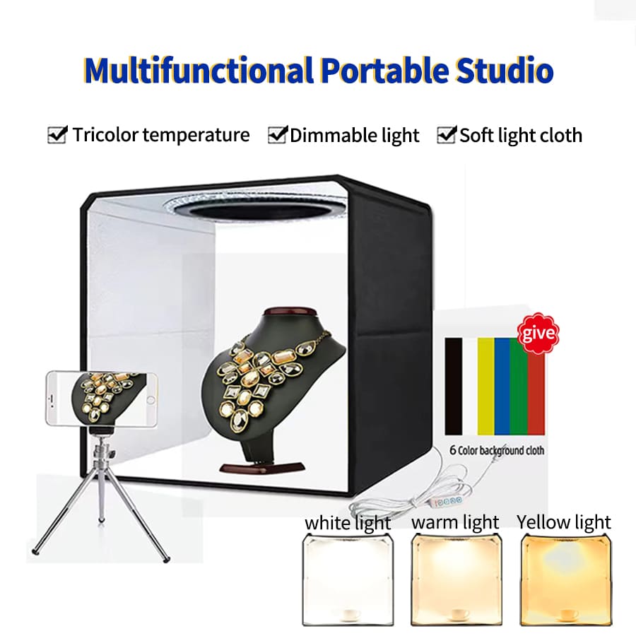 Mini Portable Photo Studio Shooting Tent With Led Light Panel, Foldable ...