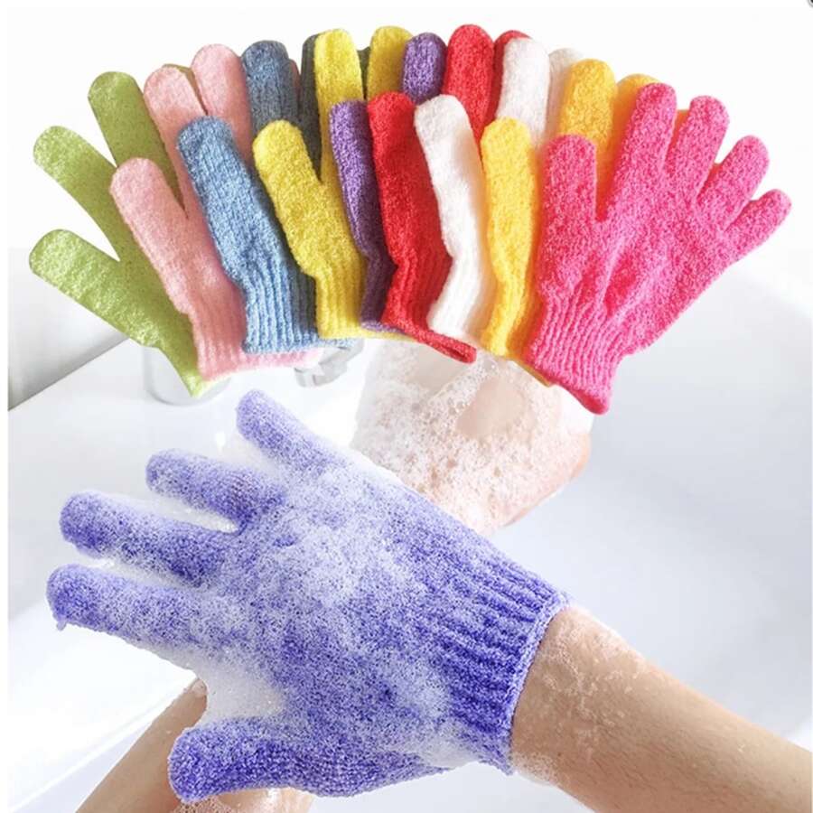 10pcs Exfoliating Bath Gloves, Double-sided Bathing Scrubbers With ...