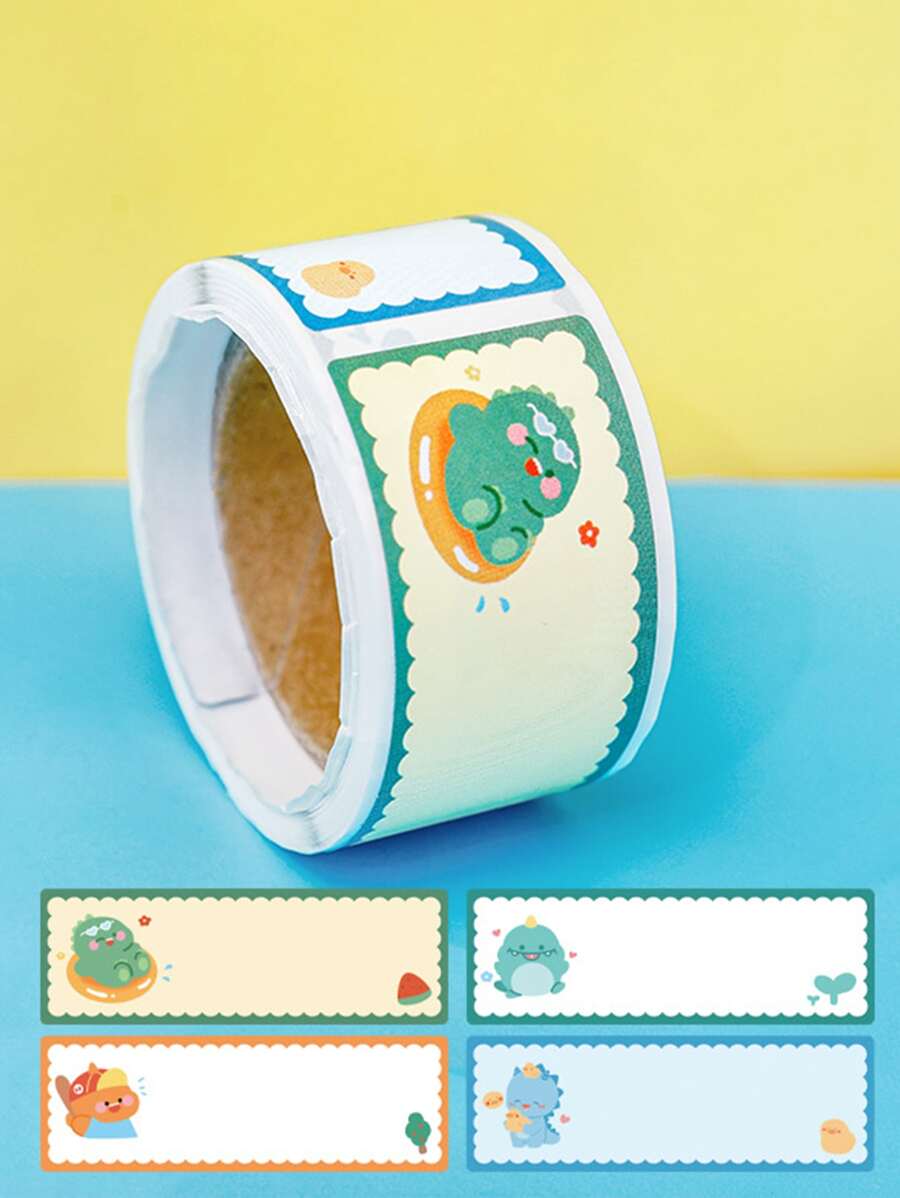 1roll Cartoon Dinosaur Pattern Label Sticker, Cute Multifunction Label ...
