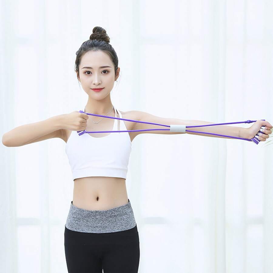 Purple 8-shaped Resistance Band Yoga Stretching Pull Rope Shoulder ...