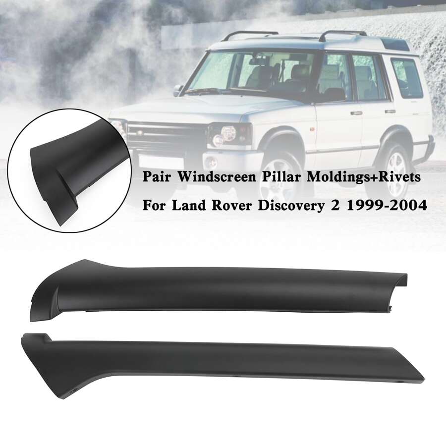 Pair Windscreen Pillar Moldings+Rivets For Land Rover Discovery 2 1999 ...