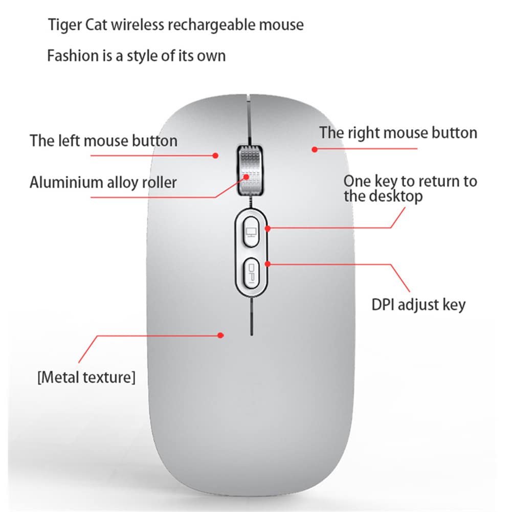Adjustable Dpi Ultra Slim Mouse Silent Mini Ergonomic Rechargeable Dpi ...