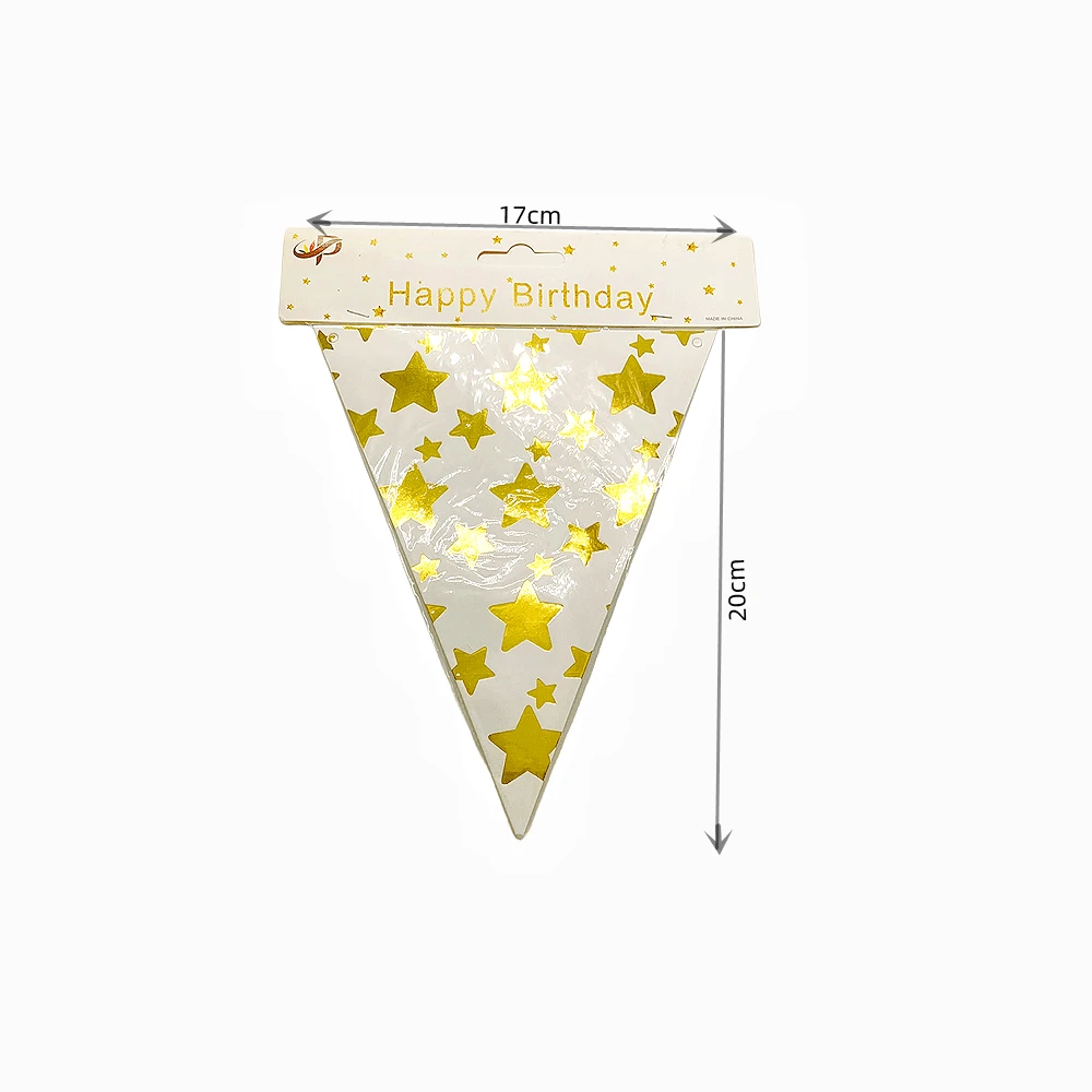 Banderines triangulares con decoración de estrellas metálicas para ...