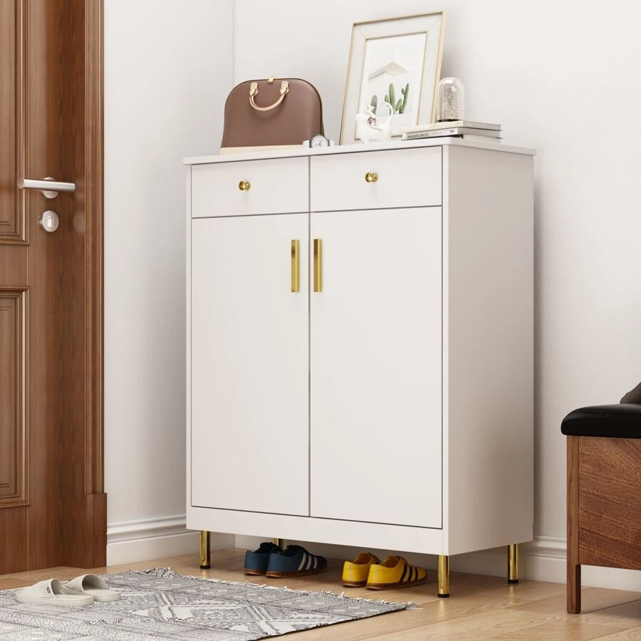 Shoe Cabinet for Entryway Shoe Storage Cabinet Shoe Rack with 2 Drawers ...