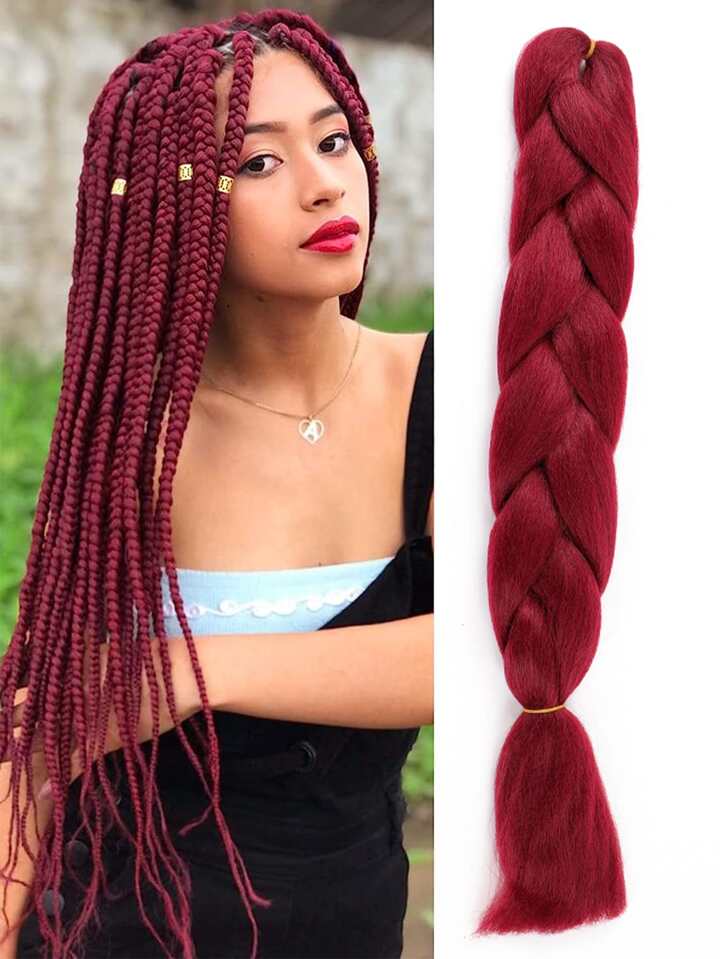 Jumbo Box Braids With Red Hair