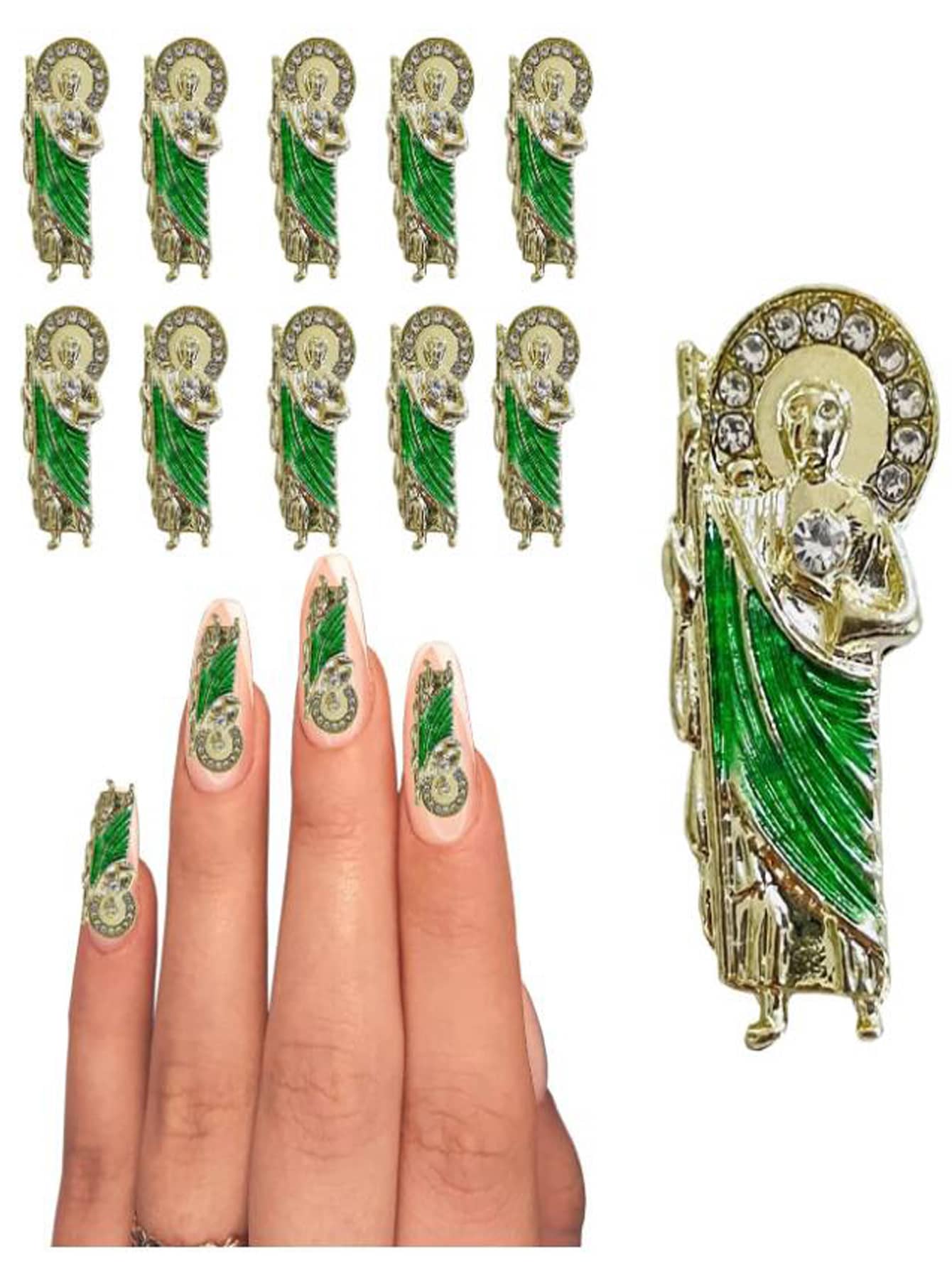 Chinese Style Rhinestone Embedded 3D Small Buddha Statue Colorful ...