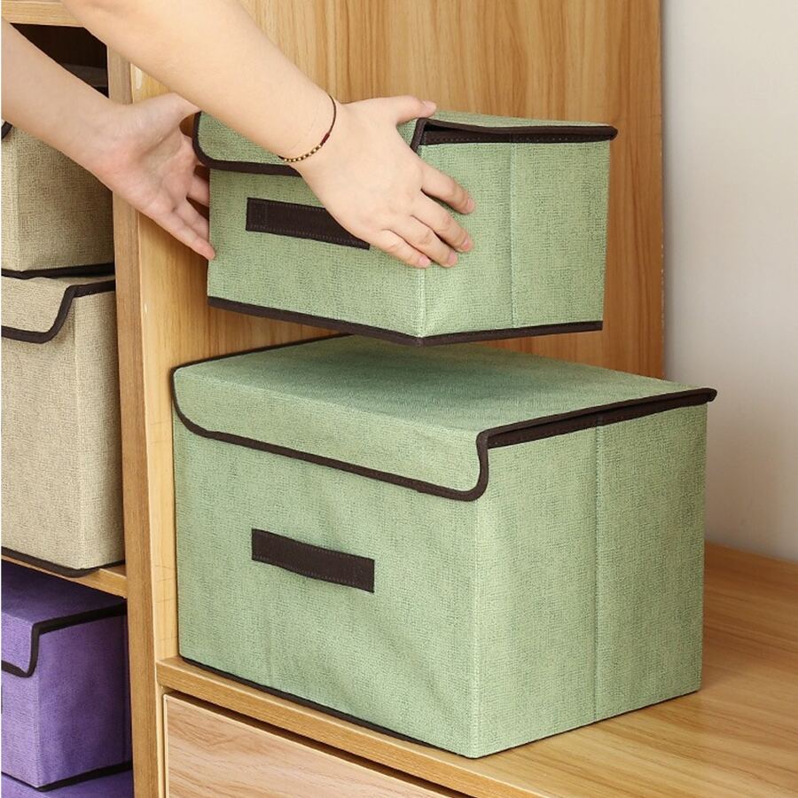 2pcs Large Non-woven Fabric Storage Bins For Clothing, Socks, Underwear ...