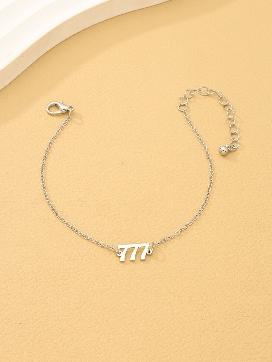 1pc Fashionable Metallic Number Detail Bracelet | SHEIN USA