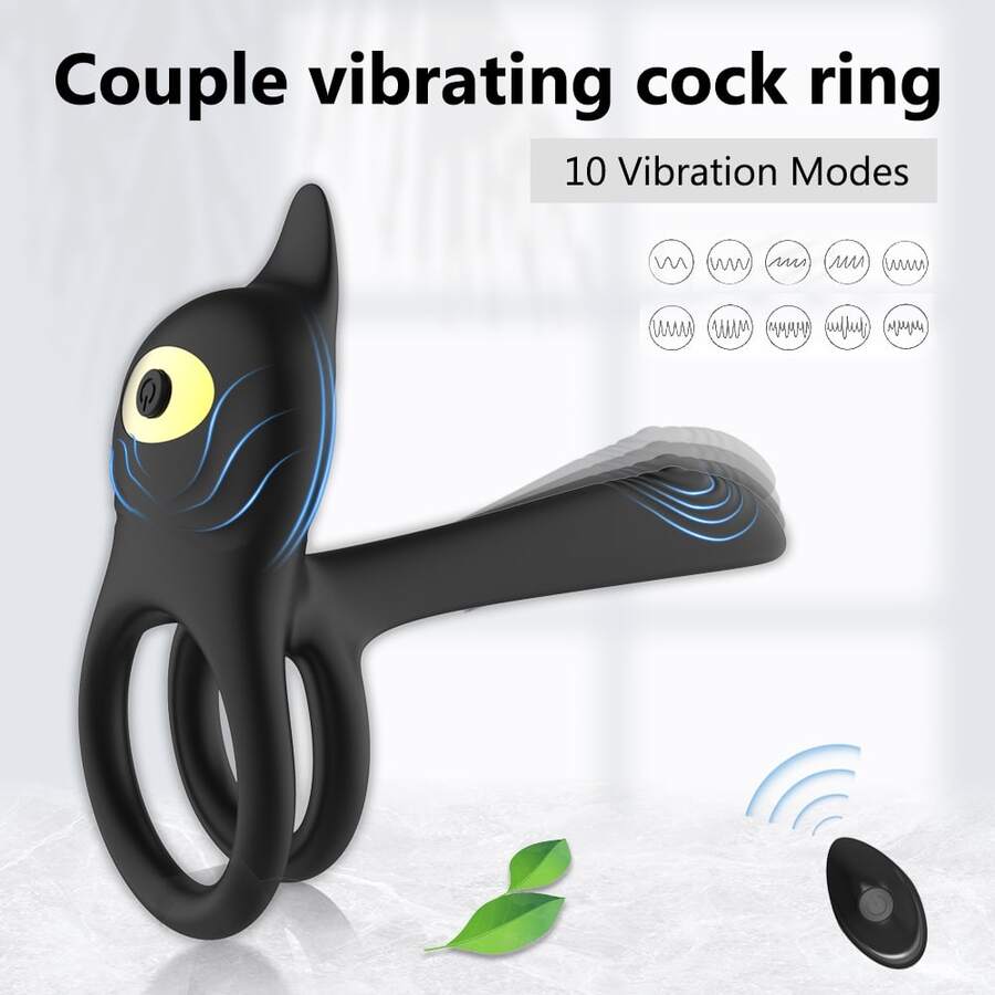Vibrating Cock Ring, 3 in 1 Penis Ring Vibrator with 10 Vibration Modes G-Spot & Clitoral ...