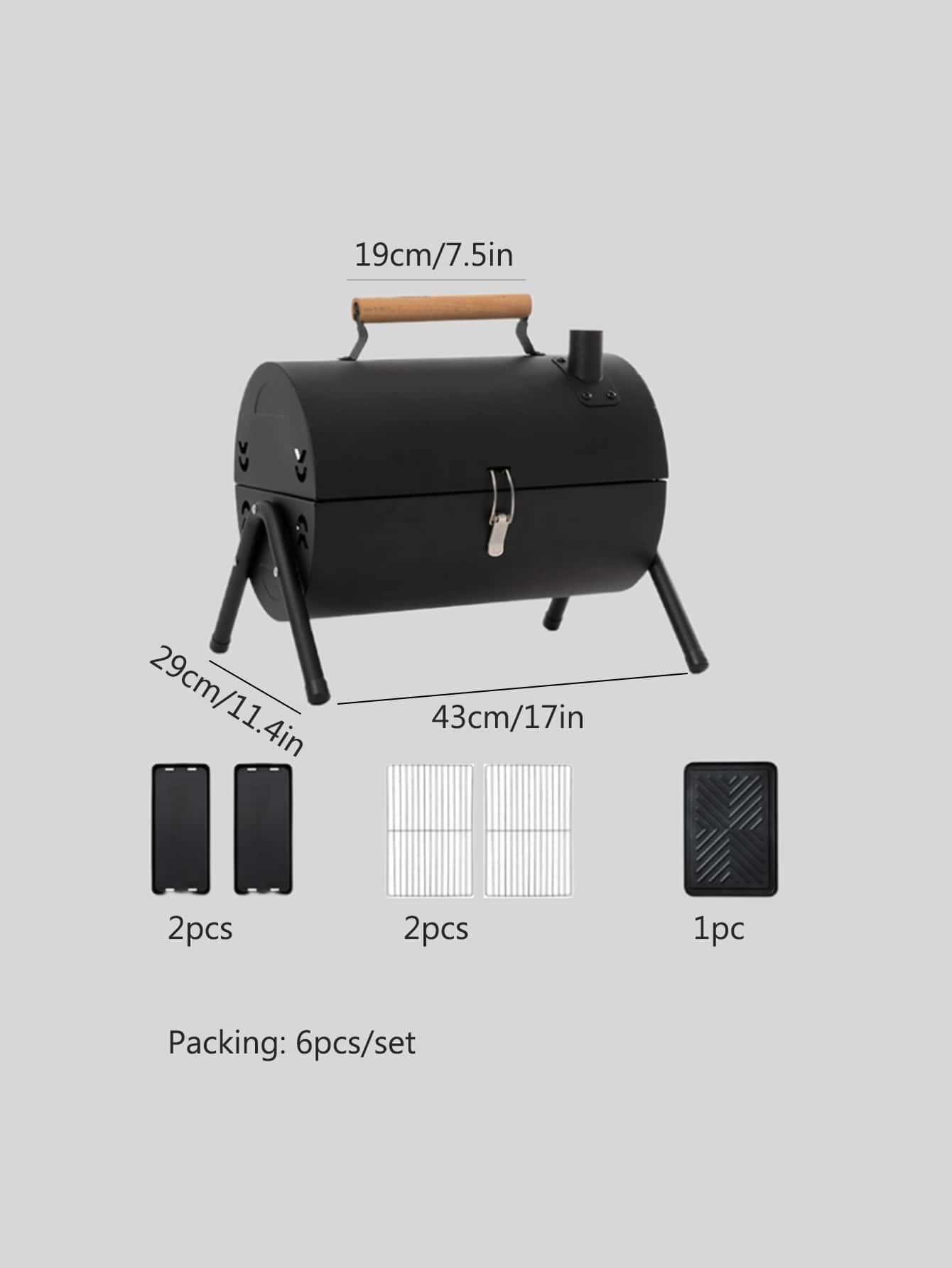 Outdoor Portable Charcoal BBQ Grill, Courtyard BBQ Stove, Home Charcoal Stove With No Smoke ...