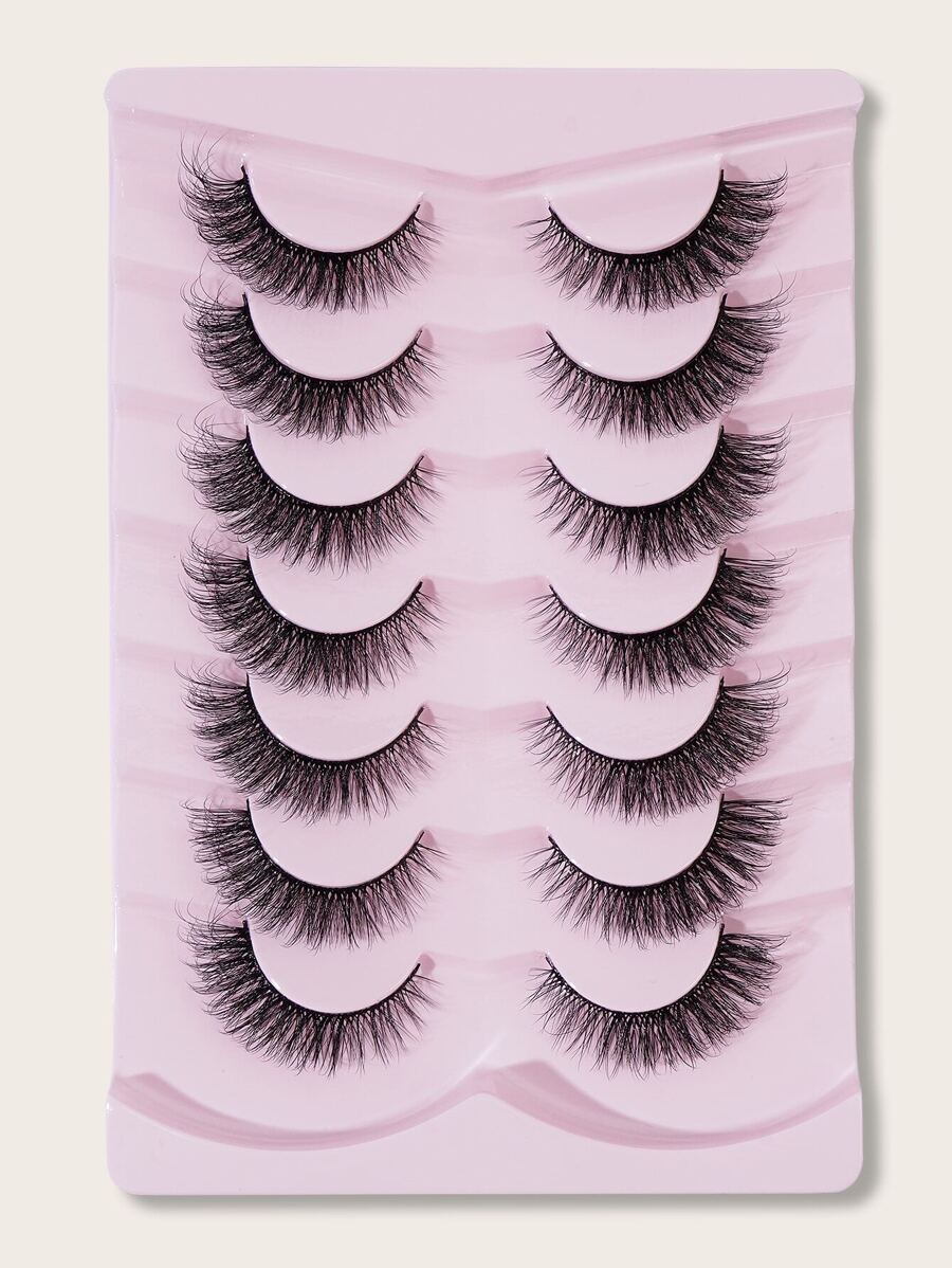 7Pairs Of Natural Cross Full False Eyelashes,Fluffy Slim For Everyday ...