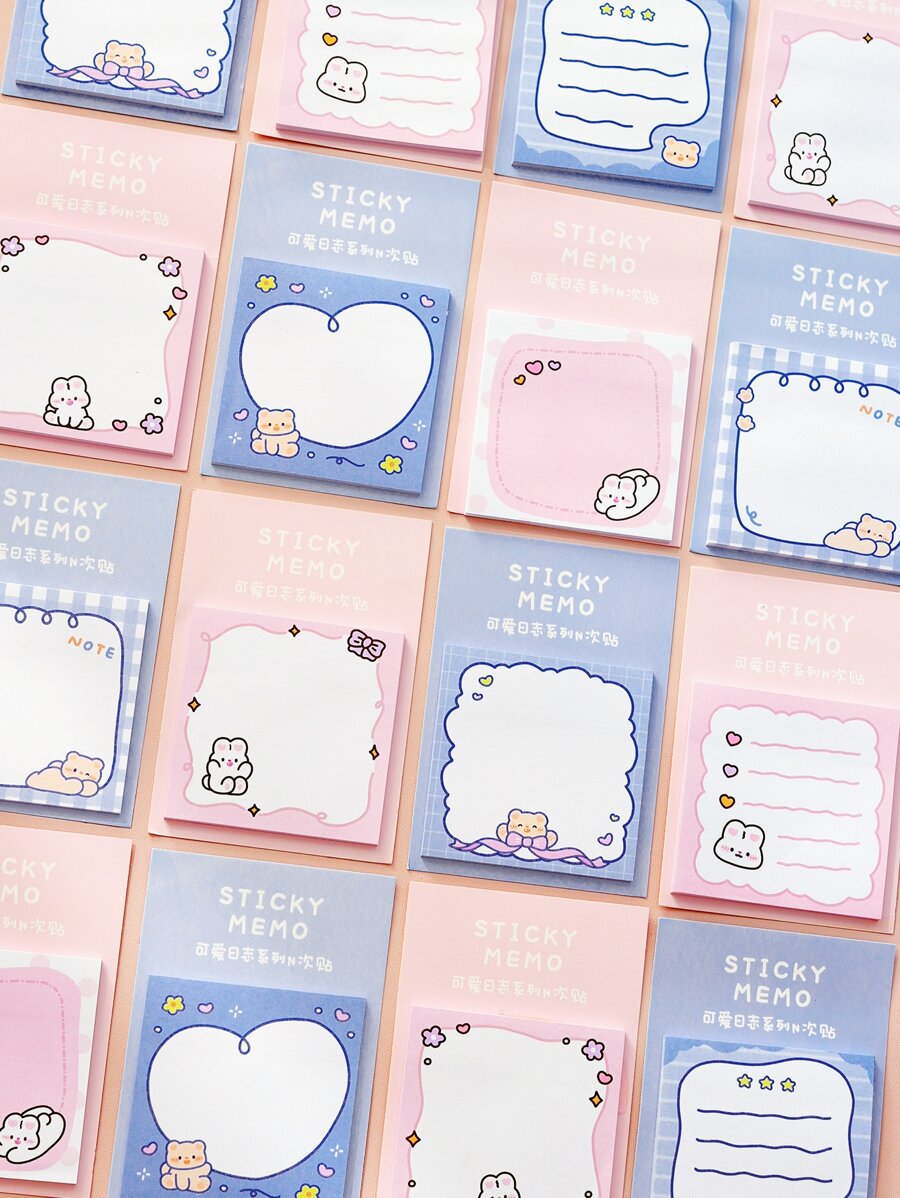 1pc Cute Cartoon Journaling Series Decoration Stickers And Memo Pad For ...