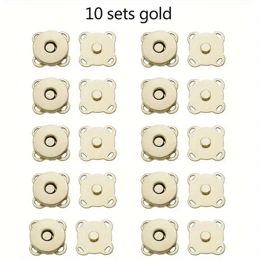 10pcs Magnetic Snap Fasteners Clasps Buttons Handbag Purse Wallet Craft ...