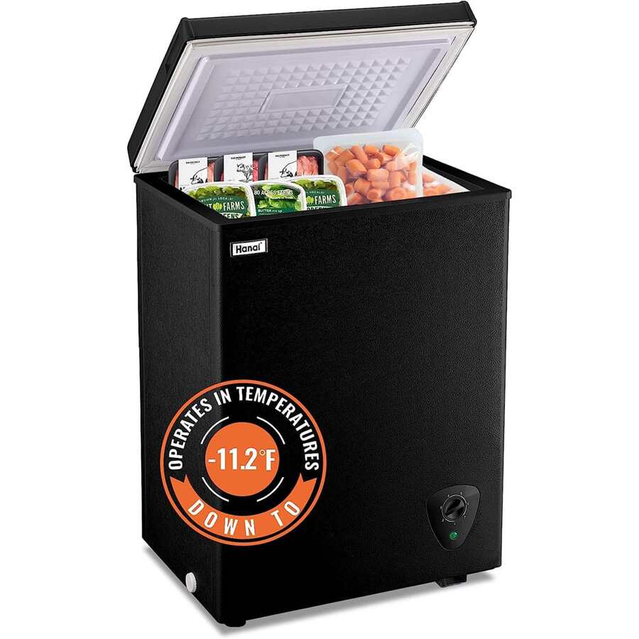 WANAI WANAI Chest Freezer Freestanding Deep Freezer 3.5 Cu Ft With ...