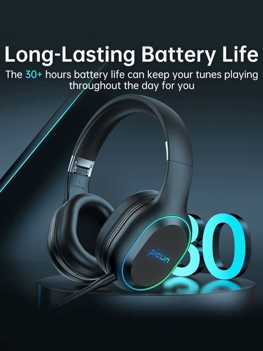 Picun Picun P80X Wireless Gaming Headset For PC, Laptop,Switch, Dynamic ...