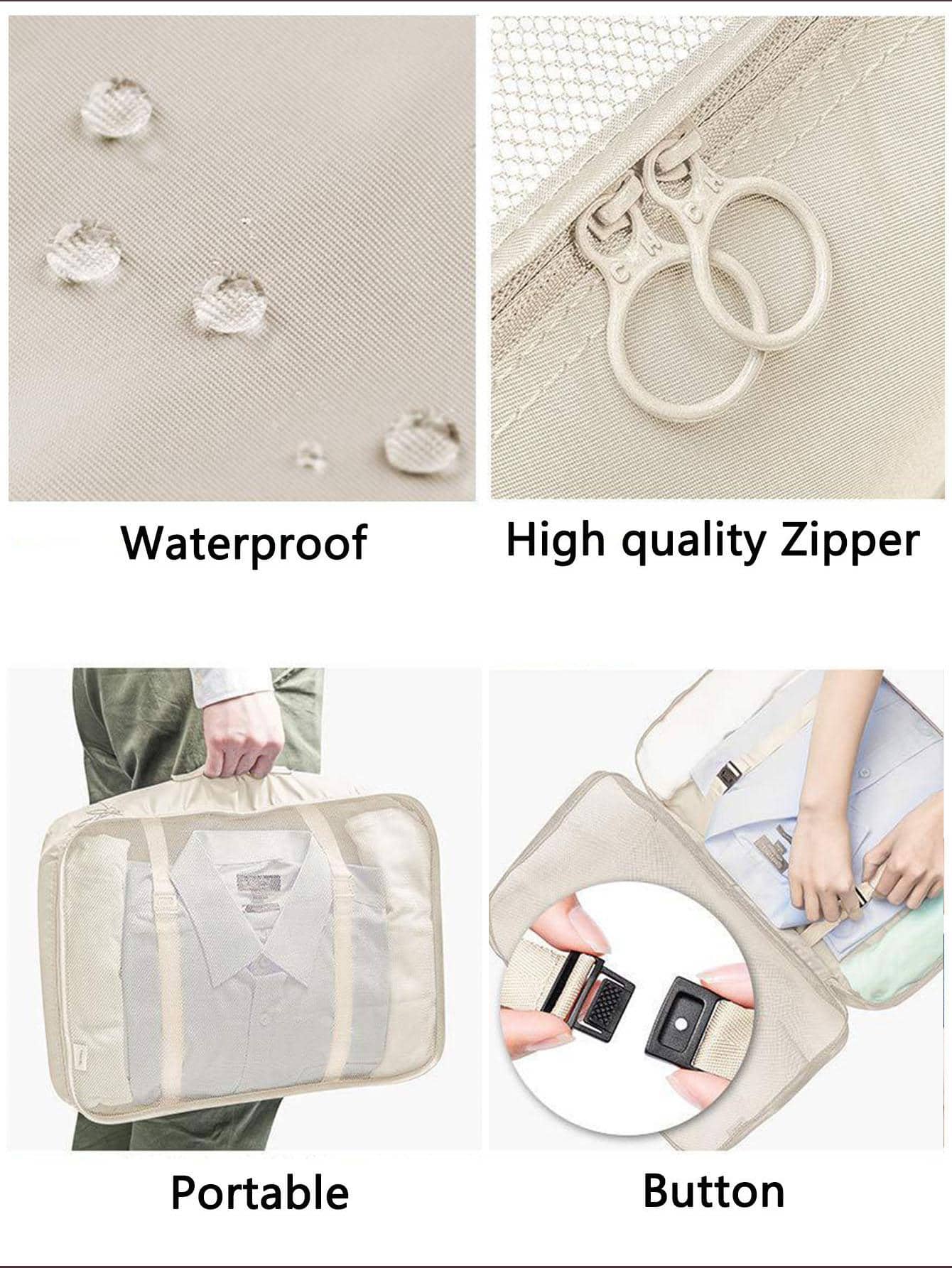 Thickened Edition 7 Set Packing Cubes Luggage Packing Organizers For ...