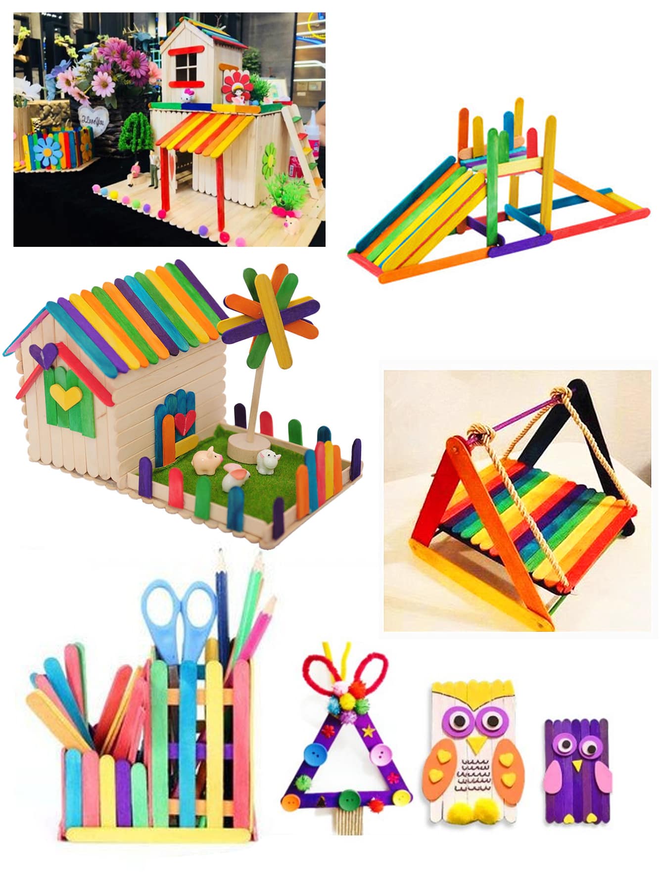 Wooden Diy & Component Assembly Material Colored Math Sticks, Craft ...