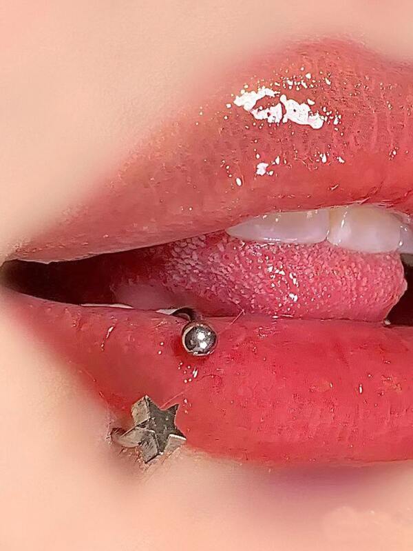 1PC Star Lip piercing Snake bites Lip Ring C Shape Stainless steel Body ...