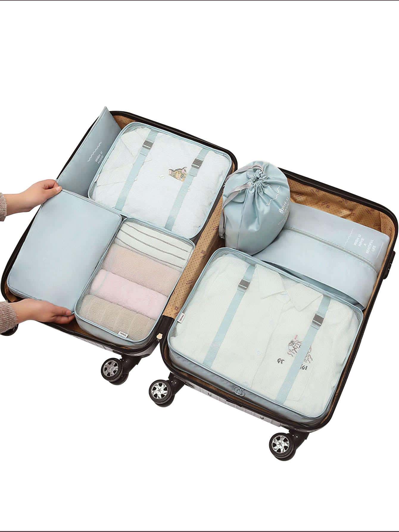 Thickened Edition 7 Set Packing Cubes Luggage Packing Organizers For ...