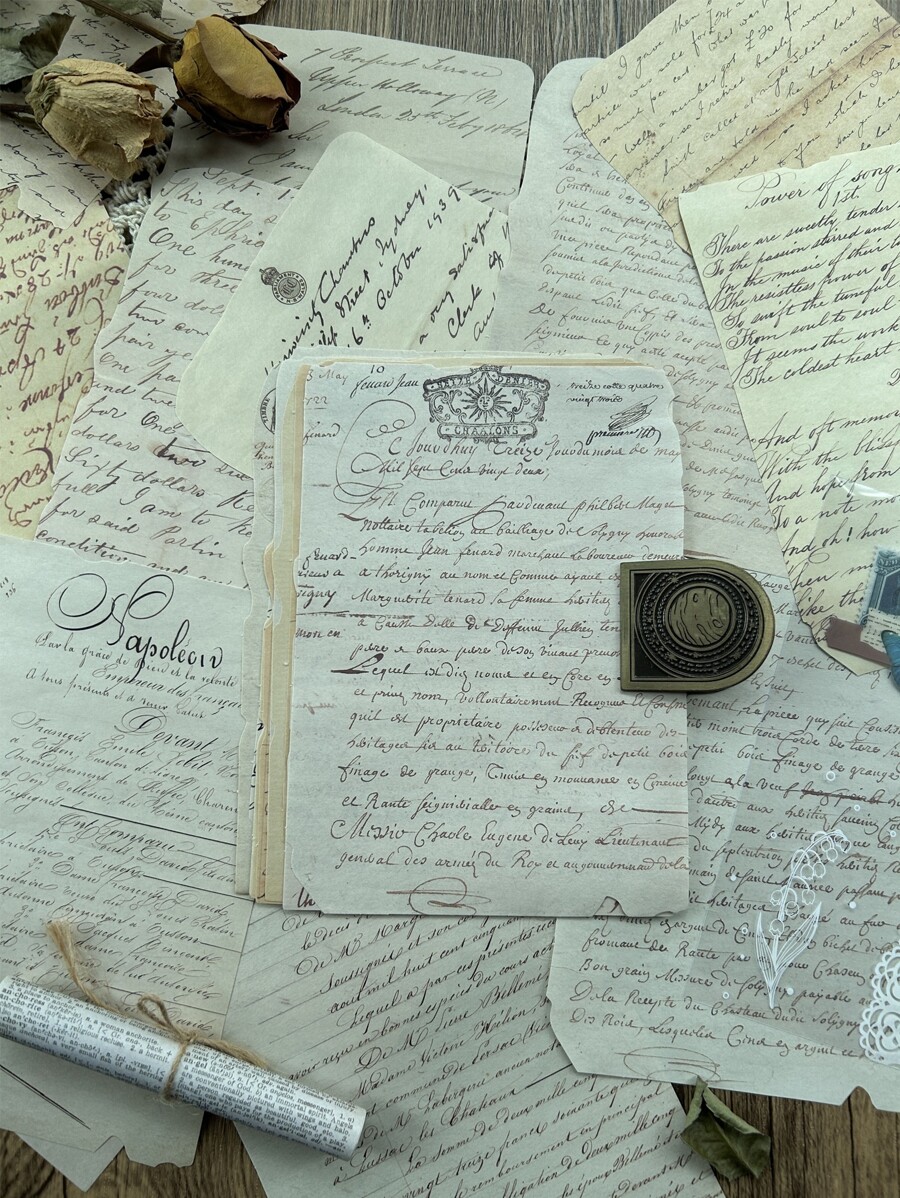 1book/25sheets Vintage Style Book-Themed Scrapbook Paper For Diy ...