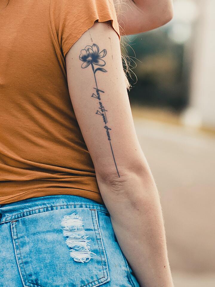Blue Word Tattoo