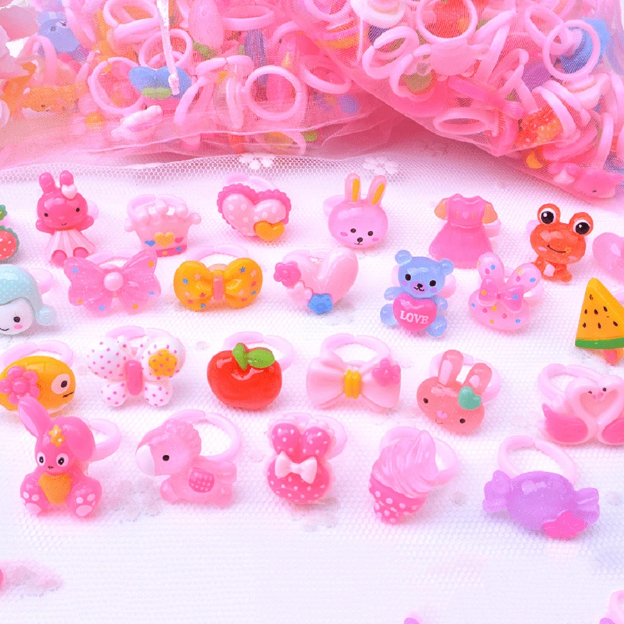 50pcs/pack Children's Cartoon Pattern Rings | SHEIN USA