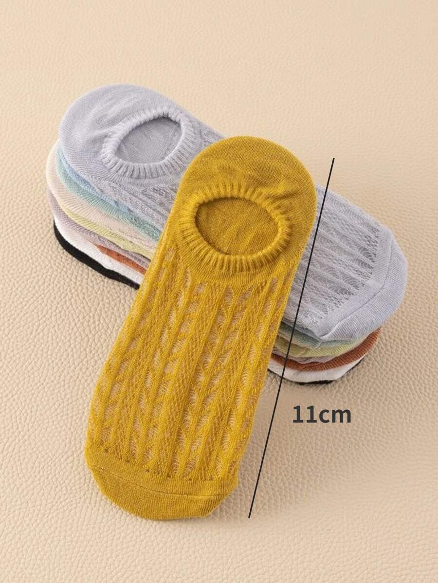 10 Pairs Women Thin Anti-Slip Invisible Boat Socks Mesh Air ...