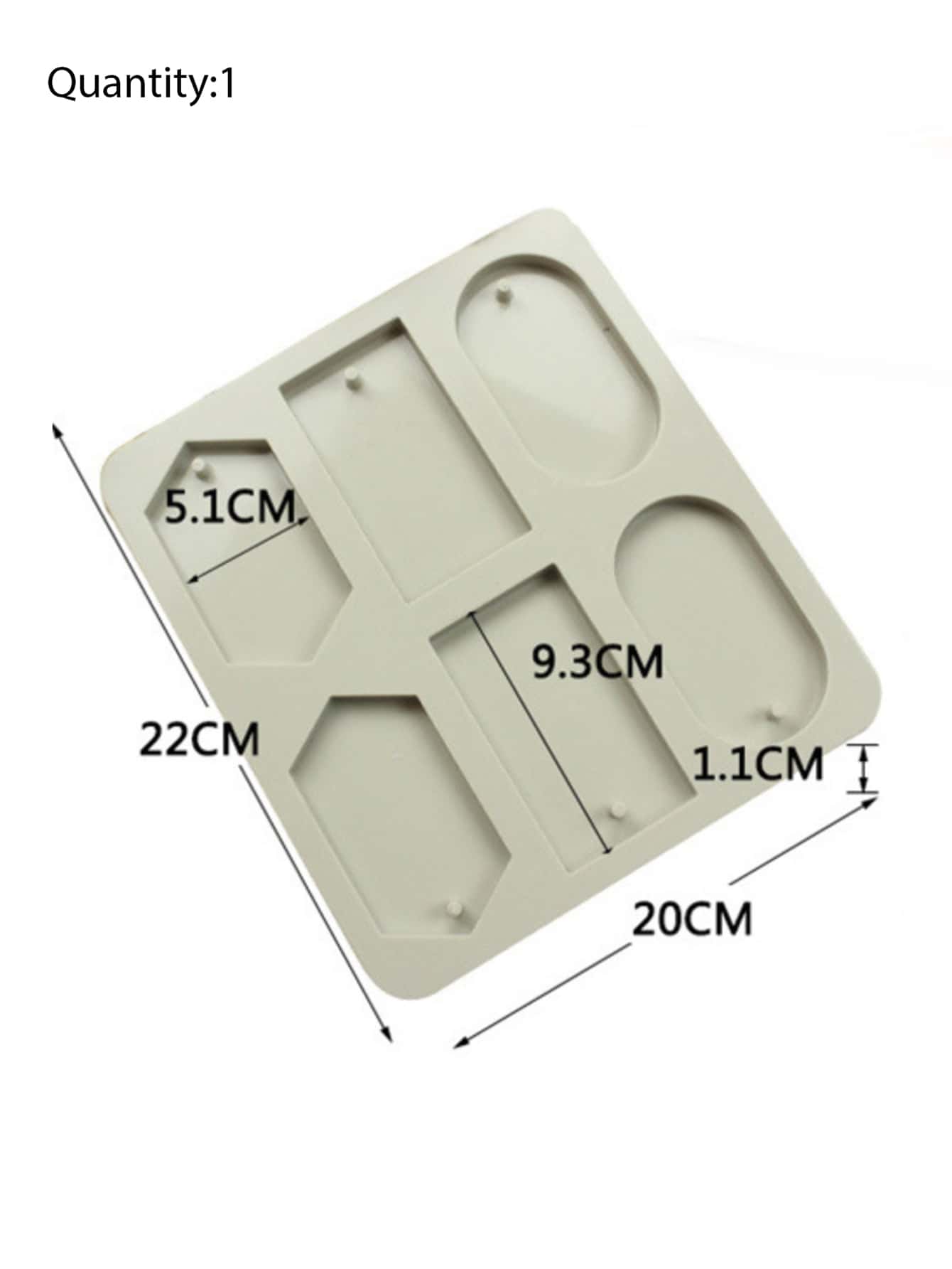 1pc 6 Cavity Four Diamond, Rectangle, And Oval Shape Silicone Mold For ...
