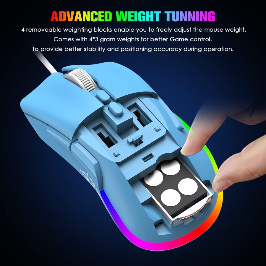 60% Mini Wired Gaming Keyboard and Mouse,RGB Backlit LED Keyboard ...