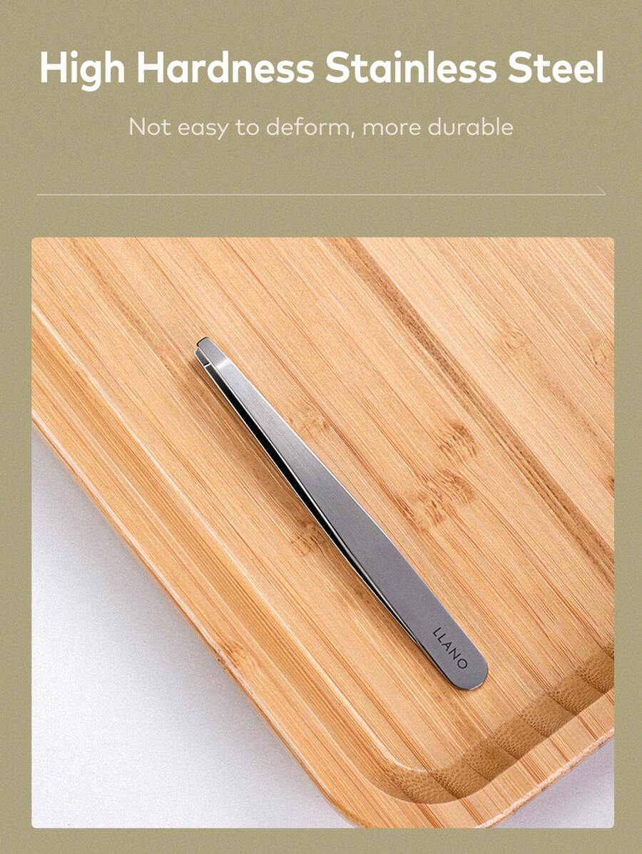 Llano Slant Pointed Precision Tweezer For Eyebrows & Ingrown Hair ...