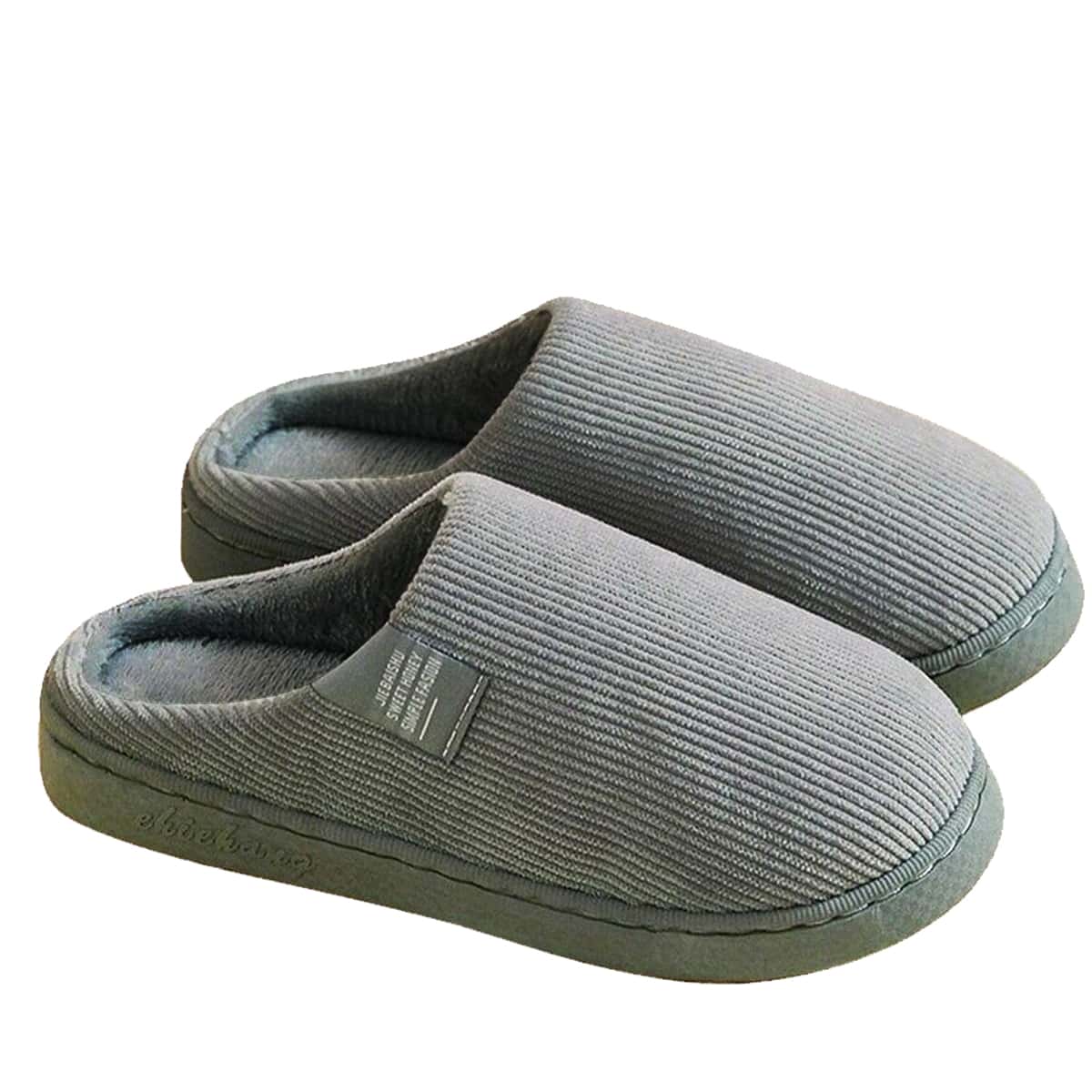 Men Letter Tag Decor Bedroom Slippers, Indoor College Style Simple ...