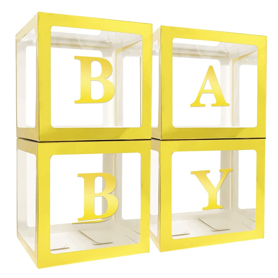 30 CM Baby Shower Boxes Party Decorations - 4 pcs Transparent Balloons ...